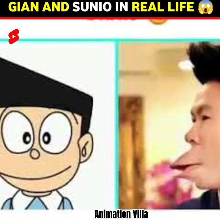 Gian and Sunio in Real Life 😱 || #shorts #viralshorts #doraemon - YouTube