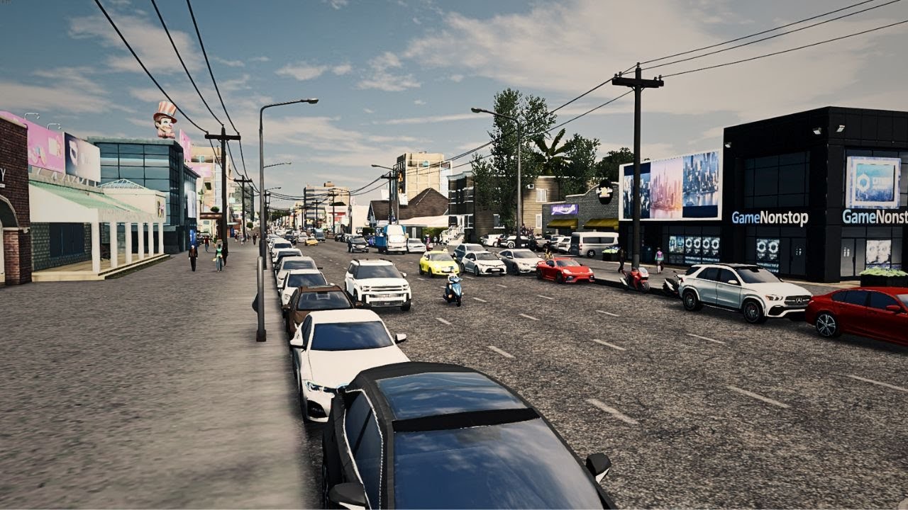 Traffic Flow on a One Way Road Timelapse | Cities: Skylines - YouTube