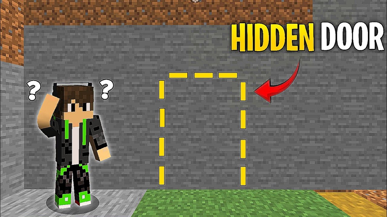 How To Make Hidden Door In Minecraft | Easy Secret Door Minecraft ...