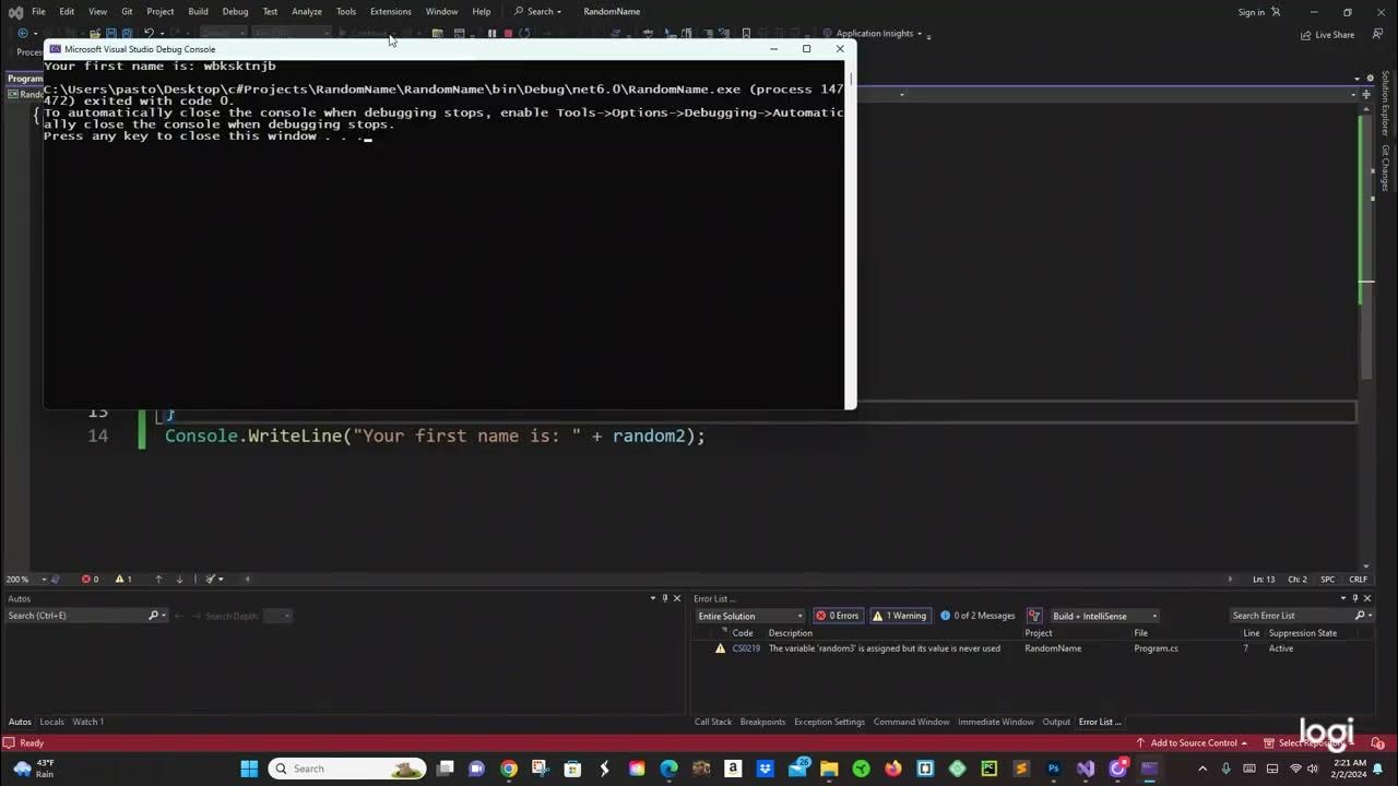 C# Programming - Random Name Generator - YouTube