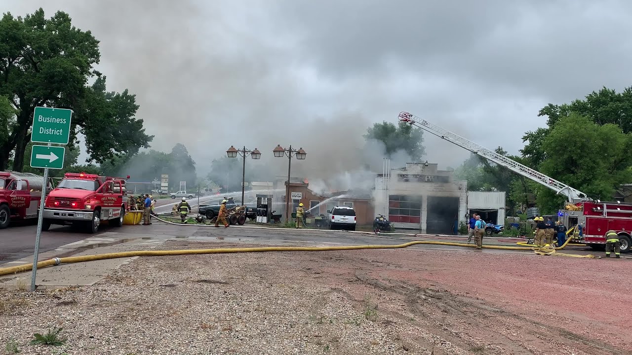 Fire at service station in Colton - YouTube