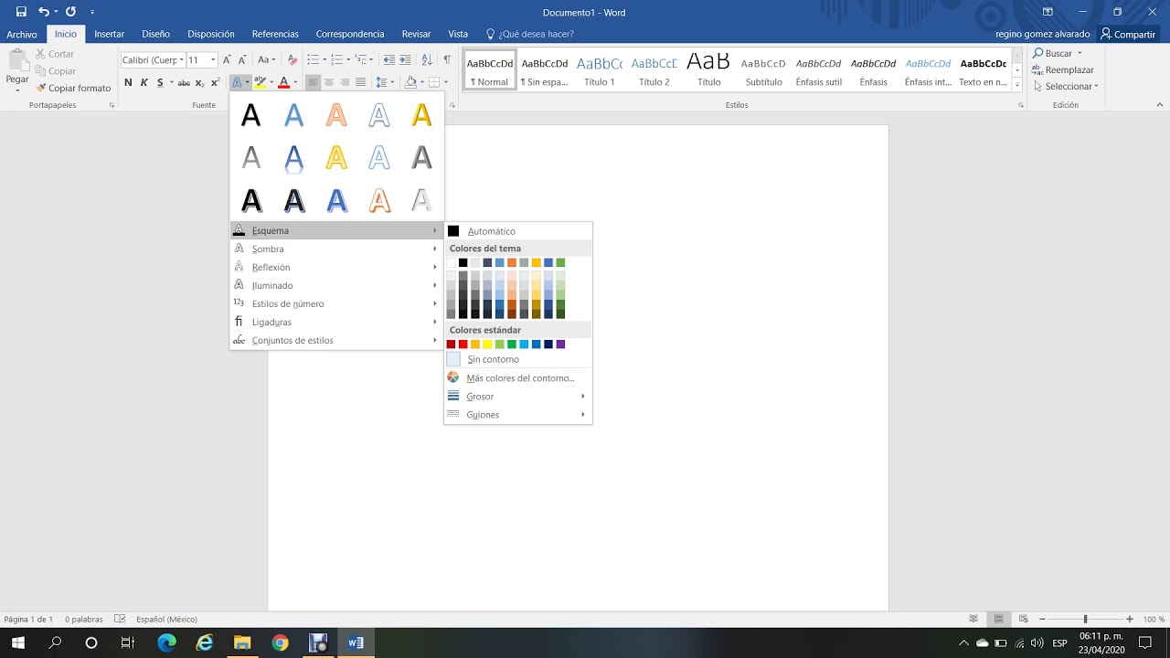 APLICAR EFECTOS DE TEXTO EN WORD - YouTube