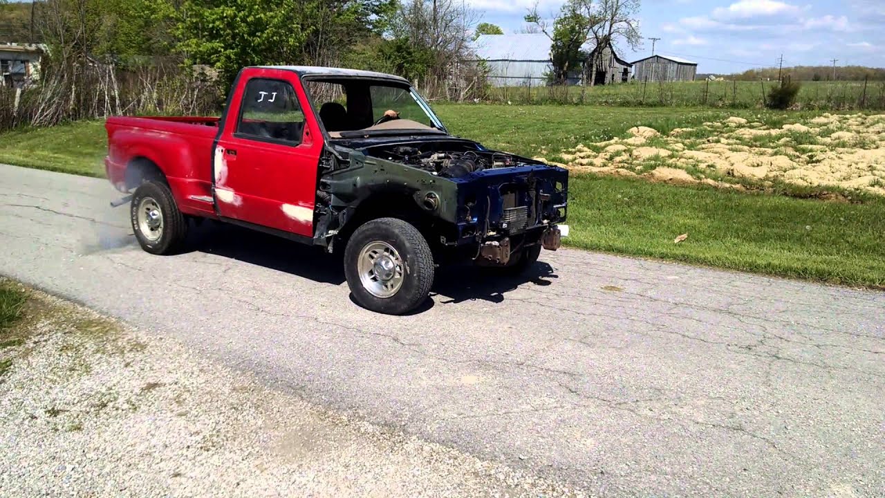 1995 Ford Ranger 5.0 swap first drive - YouTube