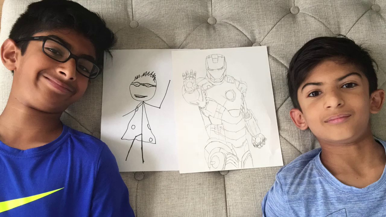 superhero drawing contest with my brother - YouTube