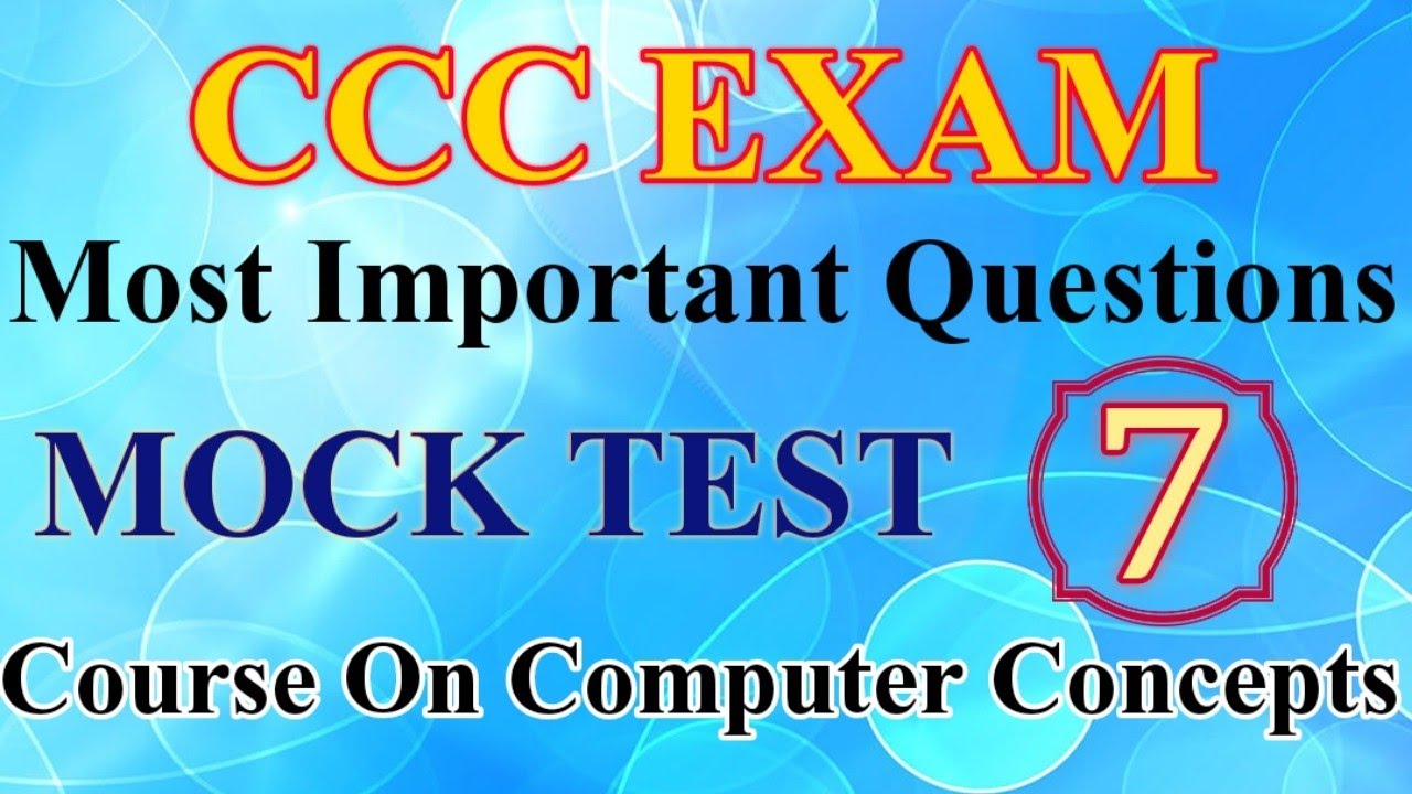 CCC Preparation||CCC Mock Test #7||CCC Exam Practice Sets - YouTube