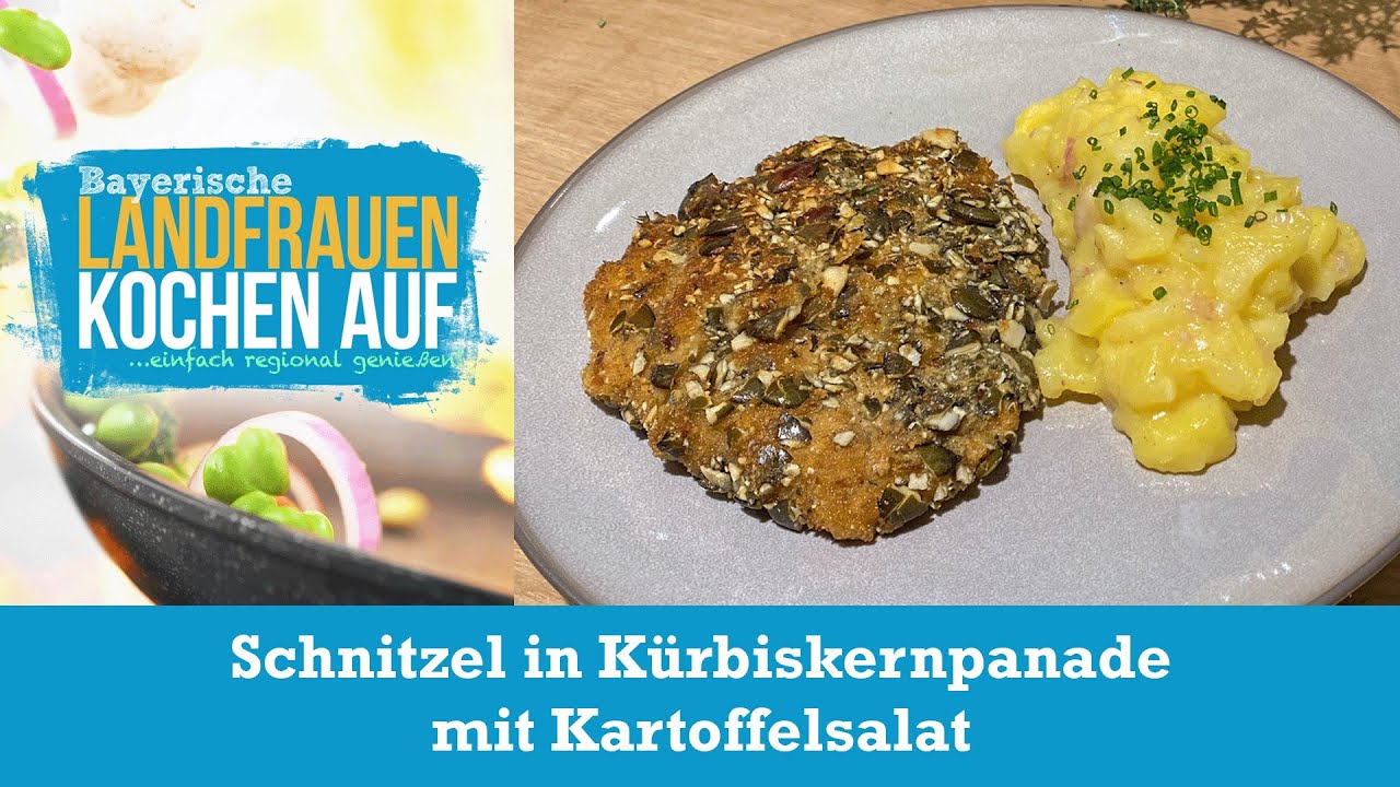 Schnitzel in Kürbiskernpanade mit Kartoffelsalat | Bayerische ...