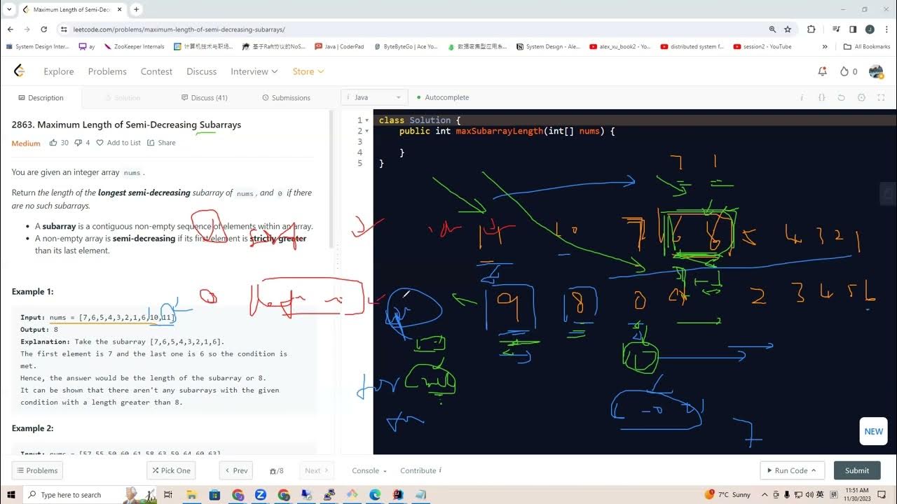 2863. Maximum Length of Semi-Decreasing Subarrays - YouTube