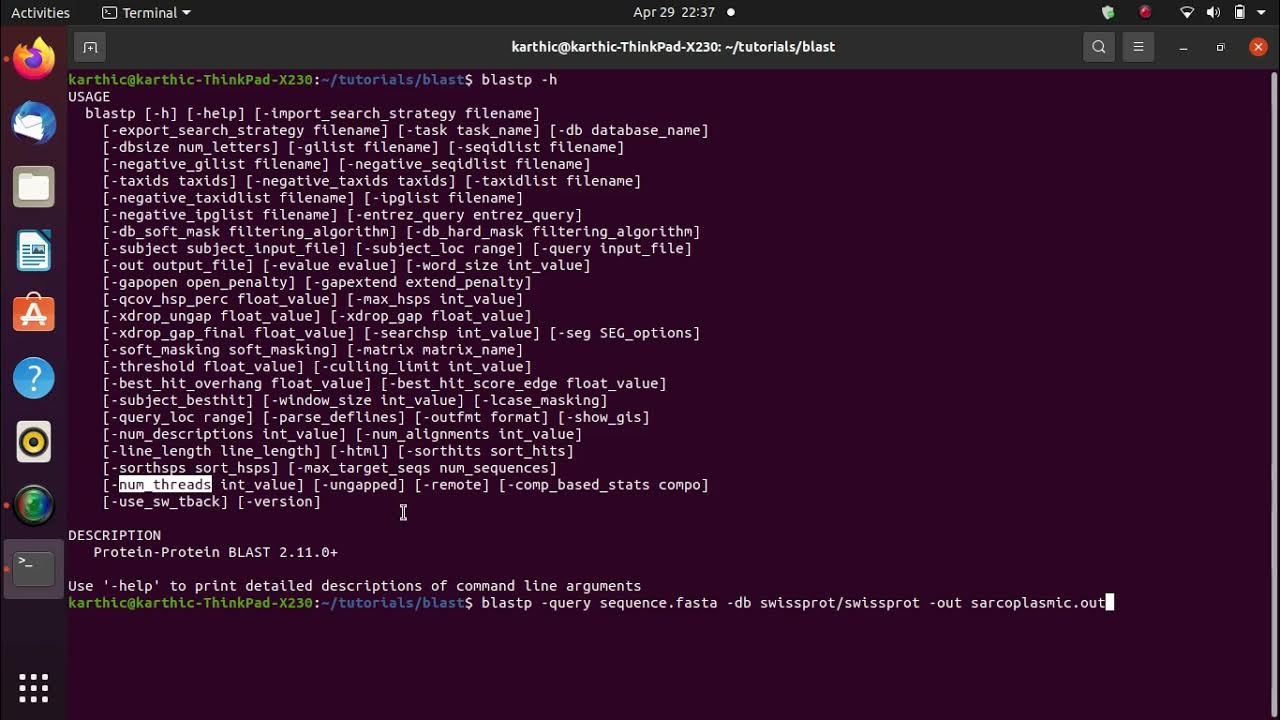 Run command line blast in linux | blastp against swissprot in command ...