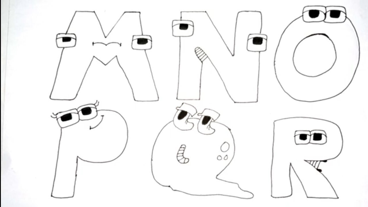 How to draw alphabet lore M-R/Drawing of alphabet lore M-R /Draw ...