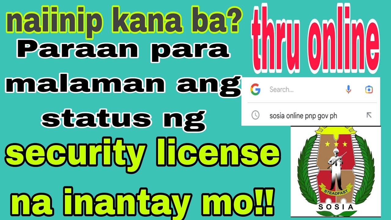 Paraan para malaman ang status ng security license (on process) thru ...