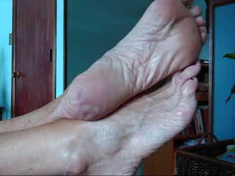 Veiny mature feet massage