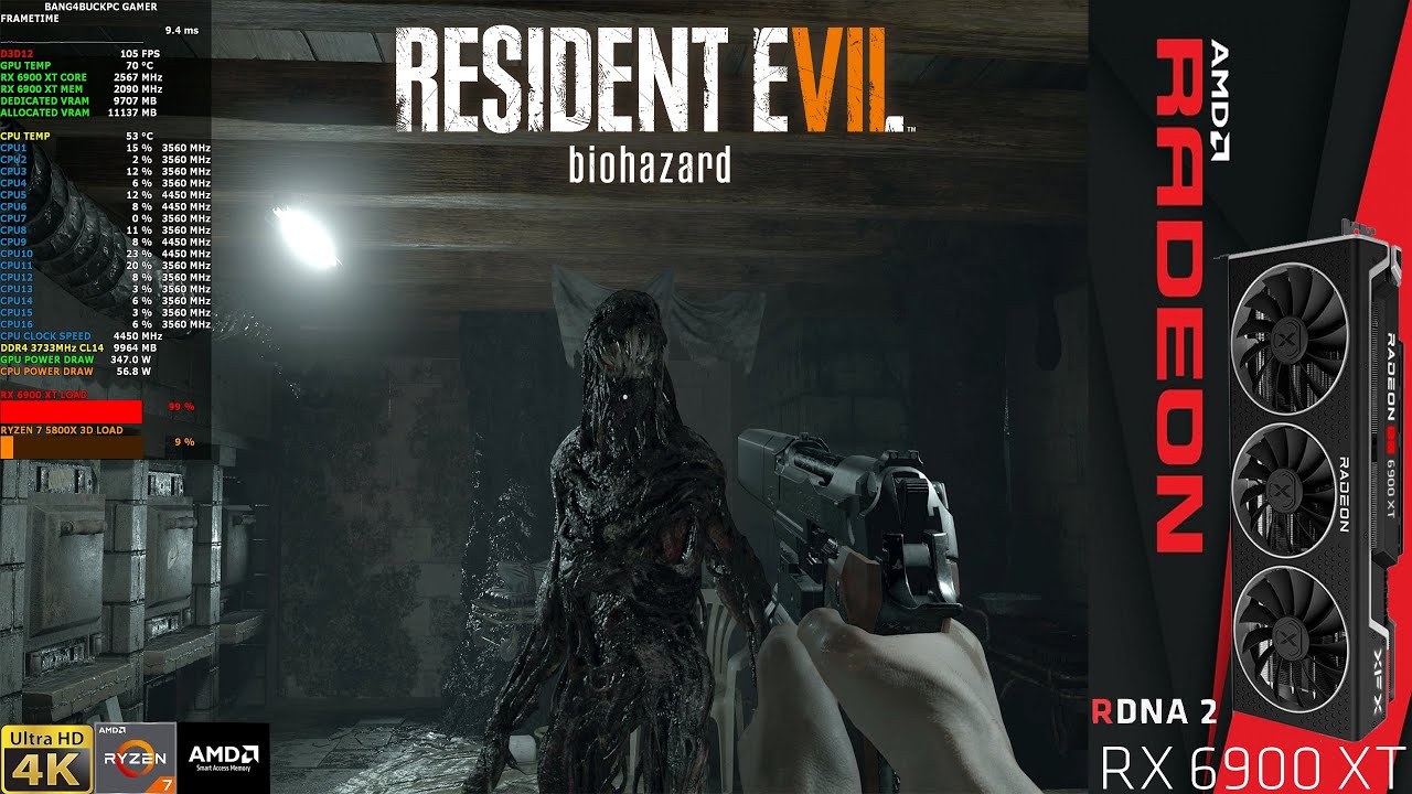 Resident Evil 7 Ray Tracing Very High Settings 4K | RX 6900 XT | Ryzen ...