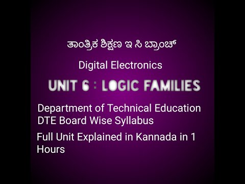 Digital Electronics Unit 6 : Logic Families Full Unit - YouTube