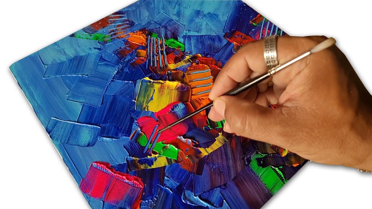 Colorful Abstract Painting Demo / Easy For Beginners / Satisfying / 365 ...