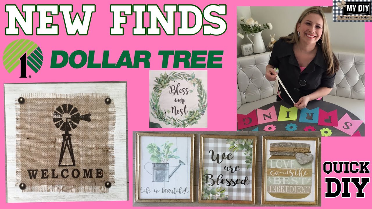 Dollar Tree Finds | Home Decor | QUICK SPRING BANNER DIY! - YouTube