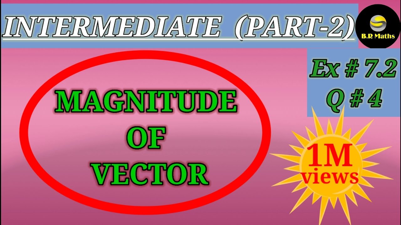 UNIT 07 :VECTOR || Ex # 7.2| Q#4 || MAGNITUDE/ Norm of Vector ...