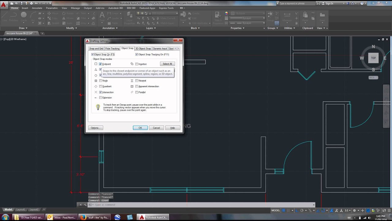 How to draw a house in AutoCAD - Video 4 - Basement, text - YouTube