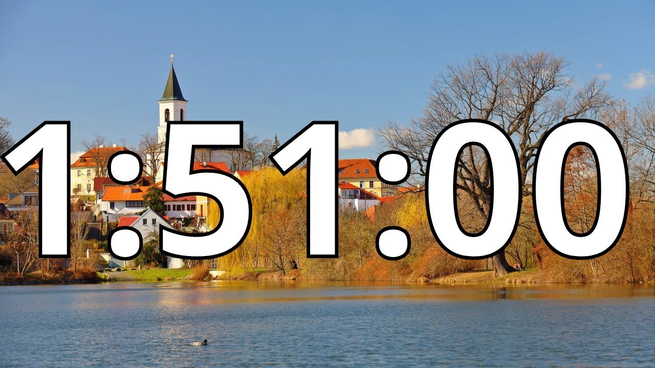 1 Hour 51 Minutes Countdown Timer With Alarm Sound At the End (Simple ...
