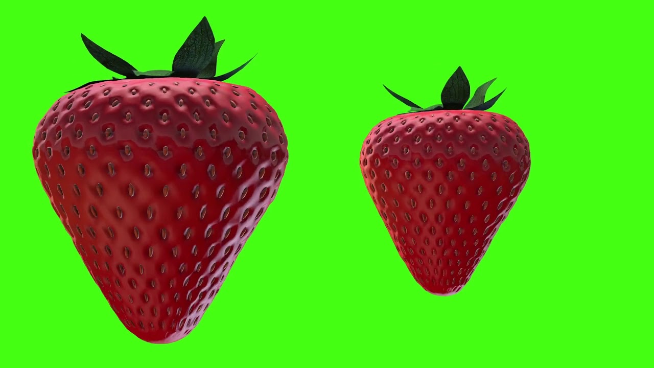 Strawberry [ Free 3D ] Green Screen Animation Video Play - YouTube