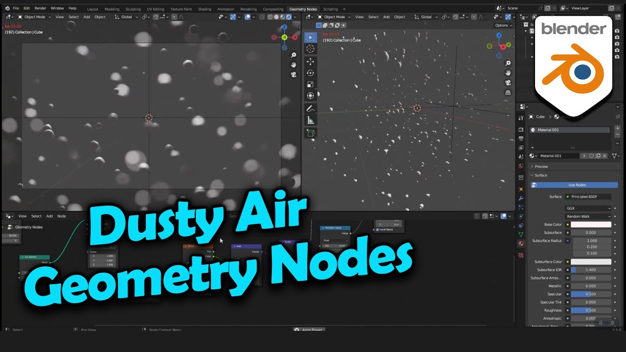 How to Create Air Dusty in Blender - Geometry Nodes | Blender Tutorial ...