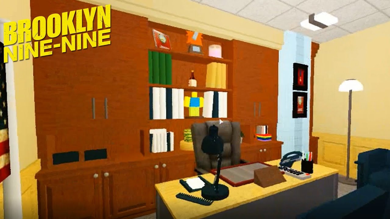 I made Holts office and the holding cell from B99 in bloxburg! - YouTube