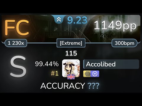 9.2⭐ Accolibed | Treyarch Sound - 115 [Extreme] +HDDT 99.44% | #1 | 1149pp FC - osu!
