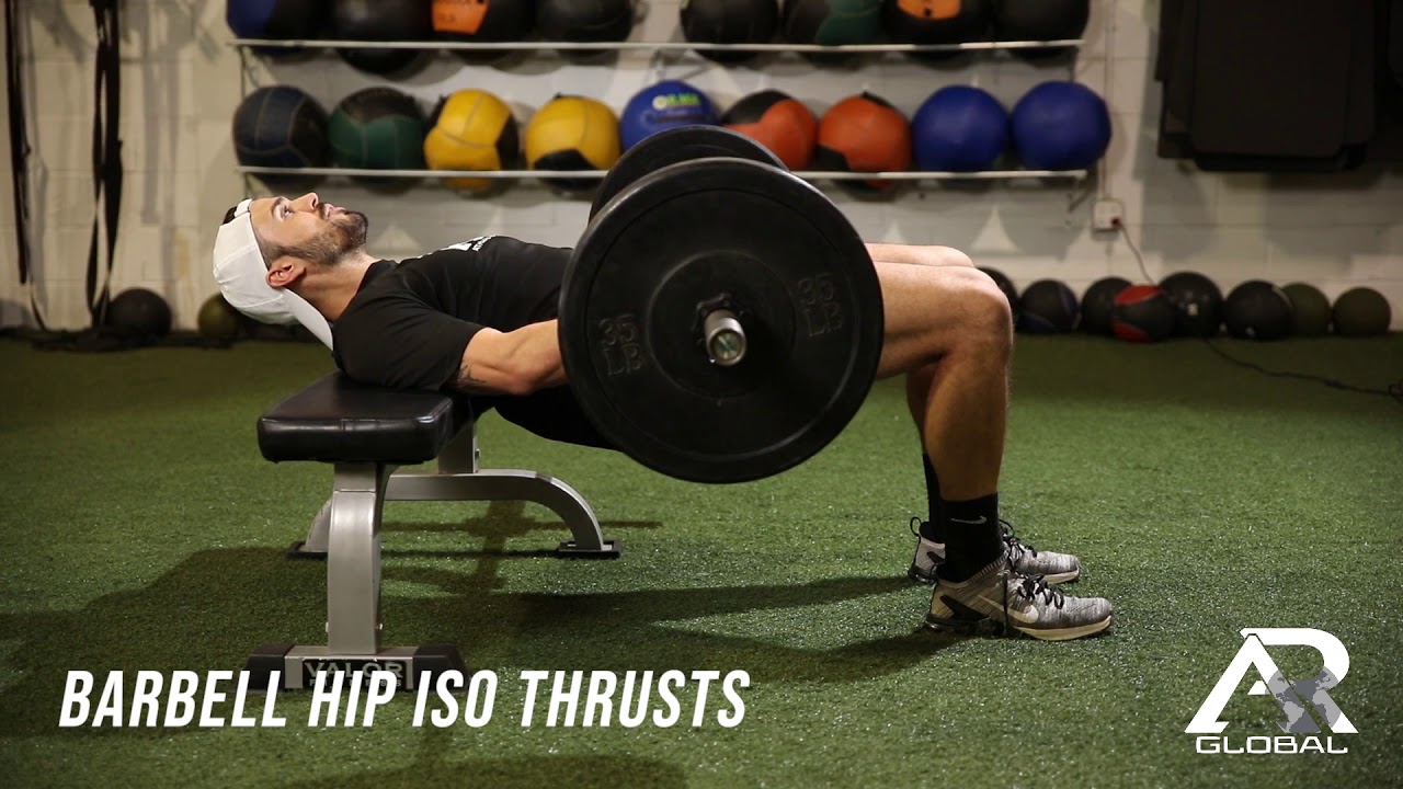 Barbell Hip ISO Thrusts - YouTube