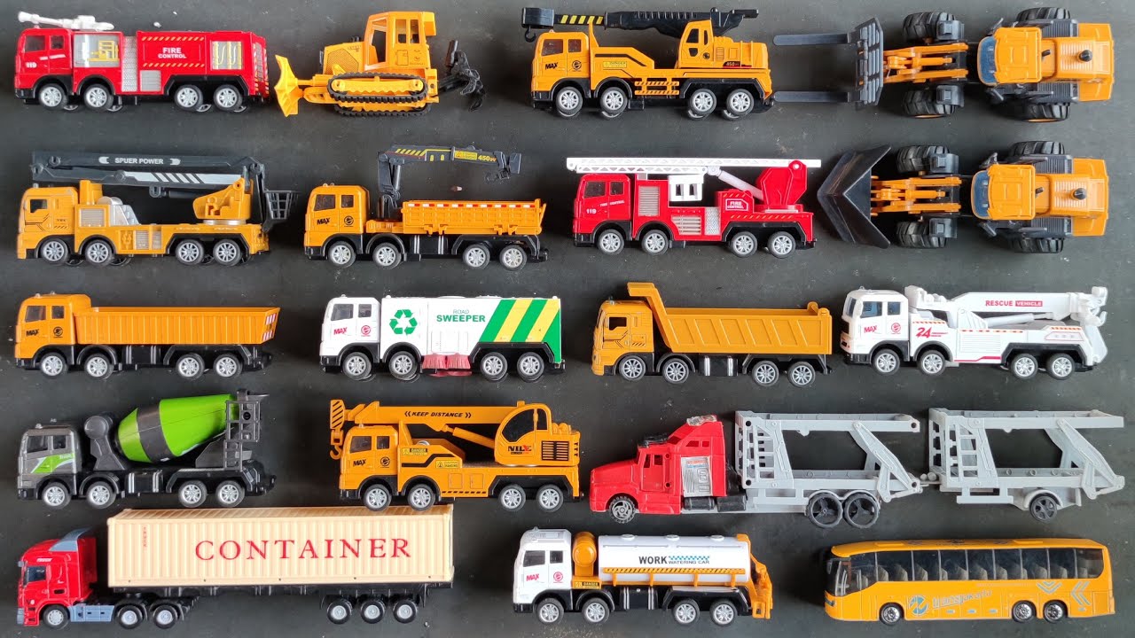 Review Container Box Truck, Concentrate Mixer Truck, Bulldozer and ...