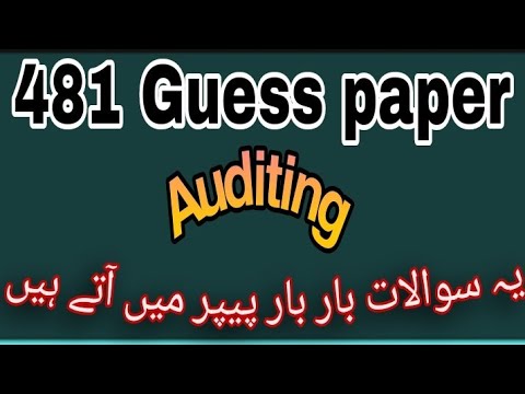 481 guess paper ! Aiou guess paper course code 481#aiou #guesspaper ...