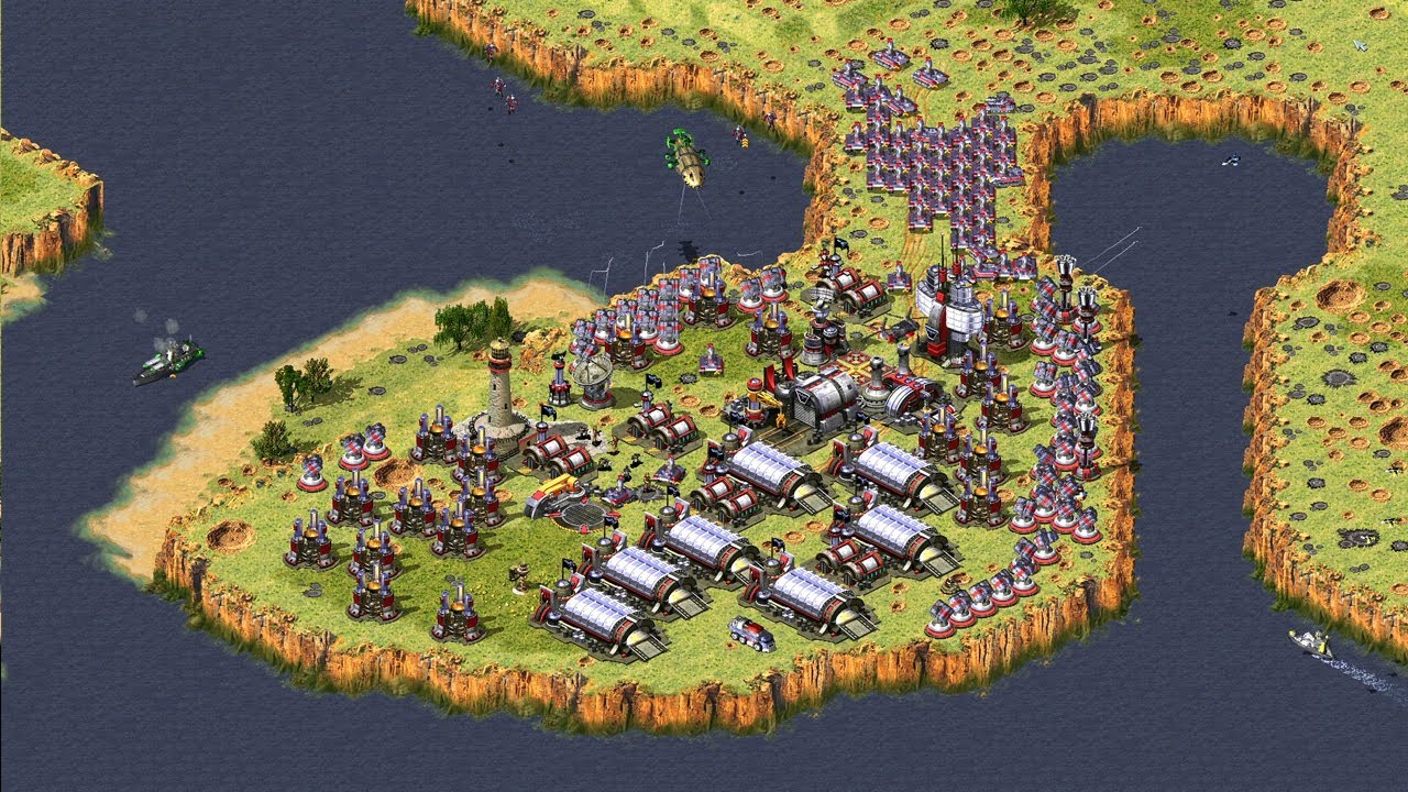 Red Alert 2 | Extra hard AO | 7 vs 1 | Pattern of island map | Great ...