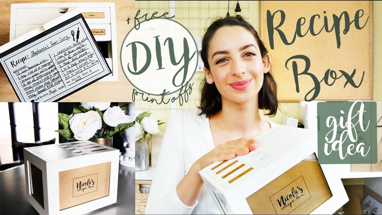 DIY Recipe Box Tutorial | Gift Idea | + FREE print-offs - YouTube