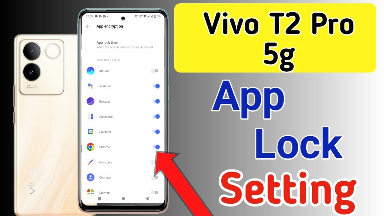 Vivo t2 pro 5g mobile me app lock kaise lagaye / Vivo t2 pro mobile me ...