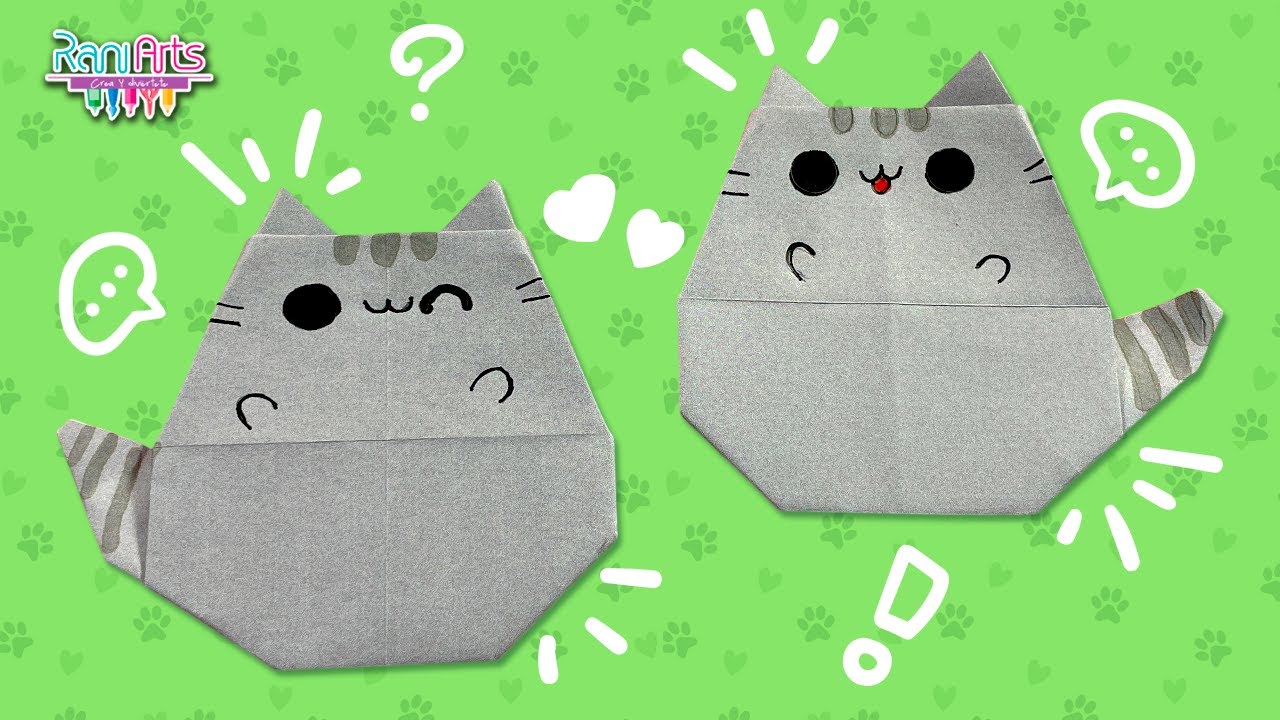PUSHEEN DE ORIGAMI | Origami de gatito fácil paso a paso 🐱 - YouTube