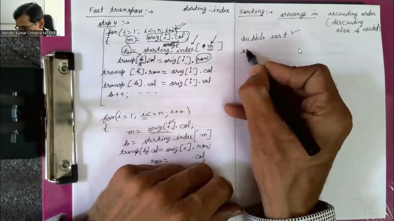 Data Structures L07: Sorting using arrays: Selection sort, Insertion sort - YouTube
