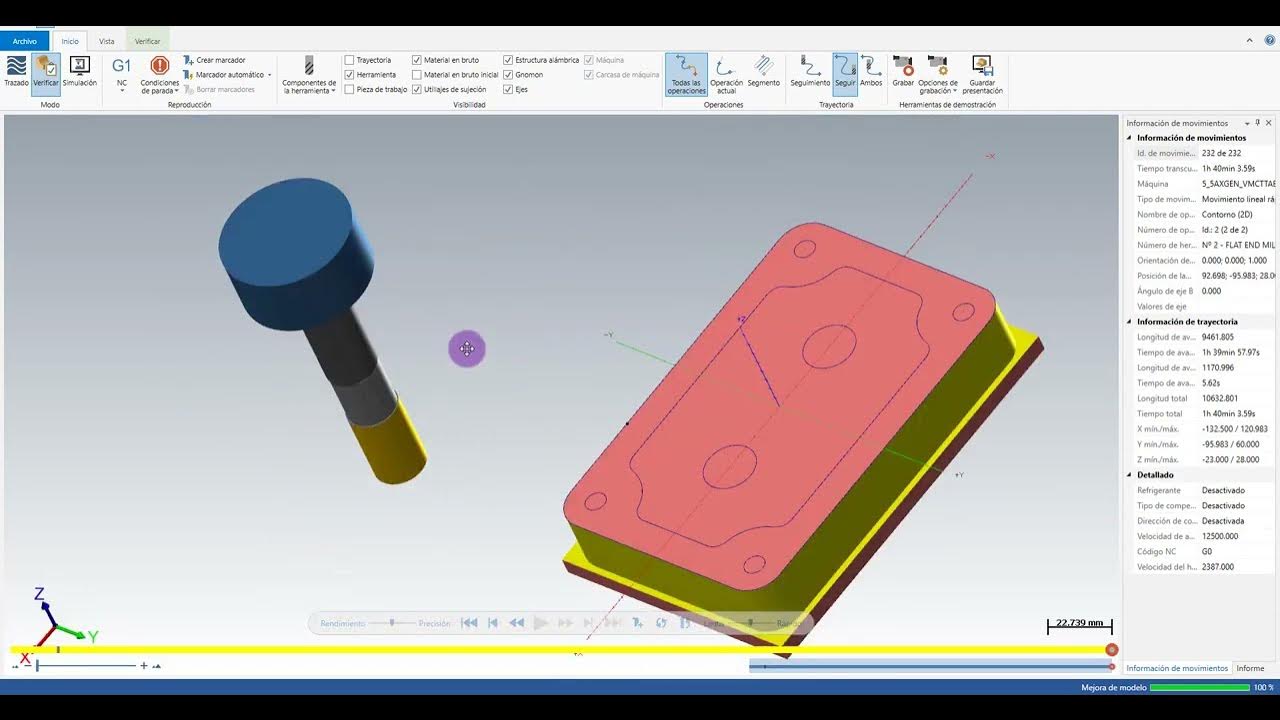 5 Definir operación de refrentado y contorno con MasterCAM CAD CAM - YouTube