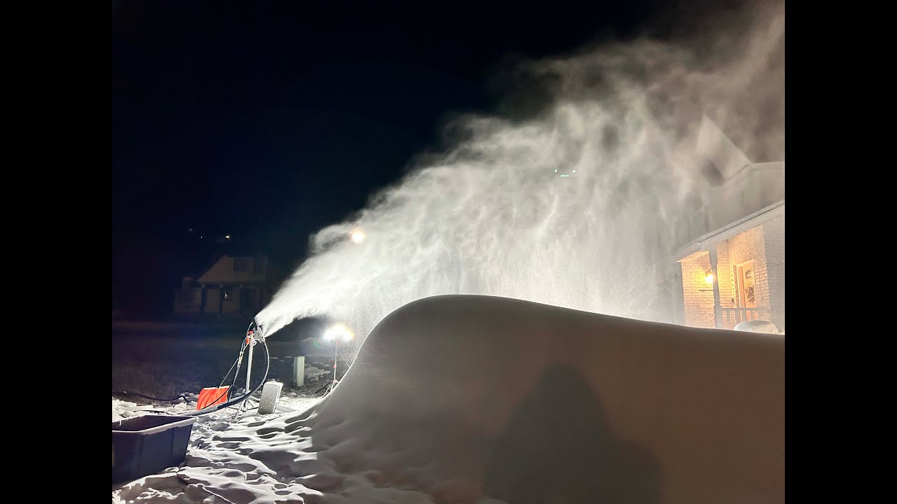 Extreme Home Snowmaking - 6ft x 40ft pile in 10 hours! - YouTube