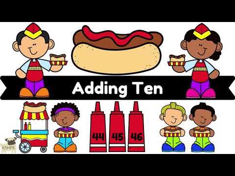 Adding Ten, Numbers Up to 50, Hot Dog Stand, Addition, Virtual School ...