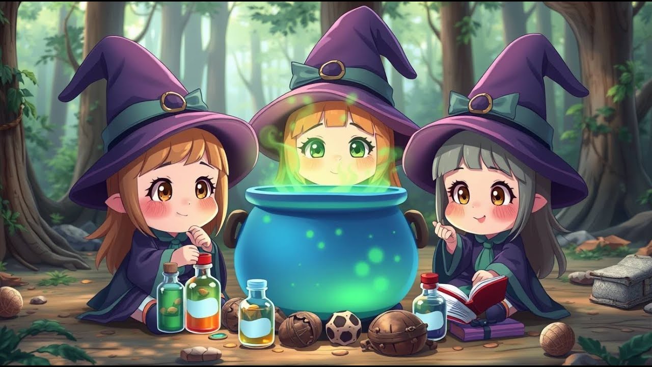 Ten Little Witches 🧙‍♀️ | Rainbow Nursery Rhymes | Halloween Counting ...