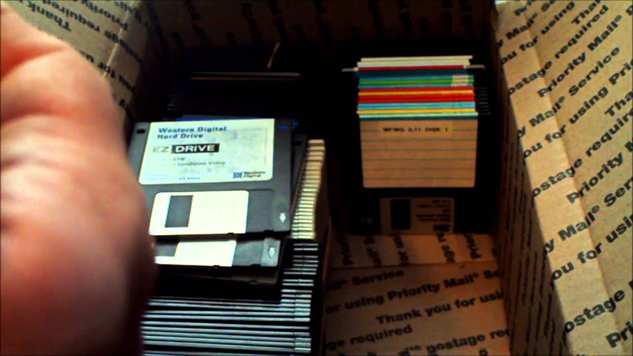 Box of floppy disks - YouTube