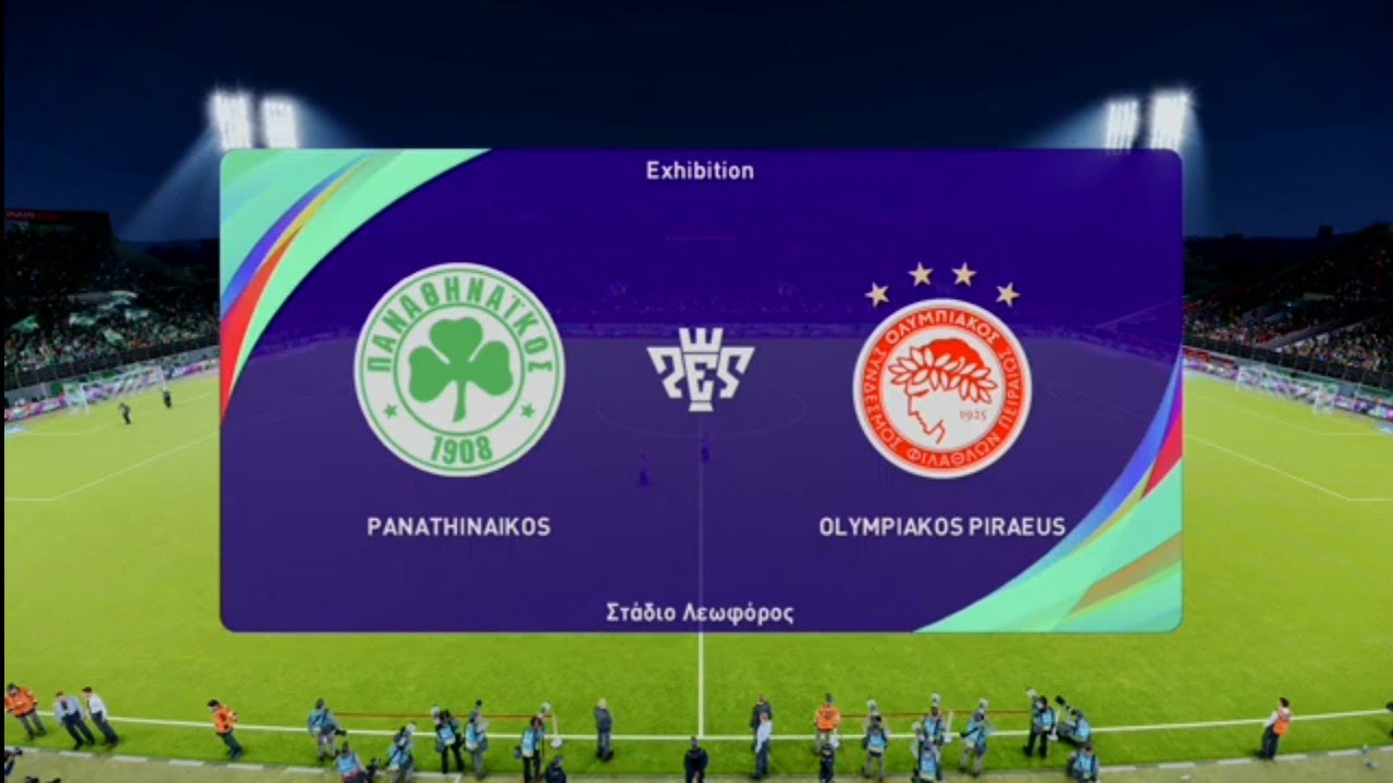 Panathinaikos vs Olympiakos Piraeus | PES 21 Superleague Grecce Live ...