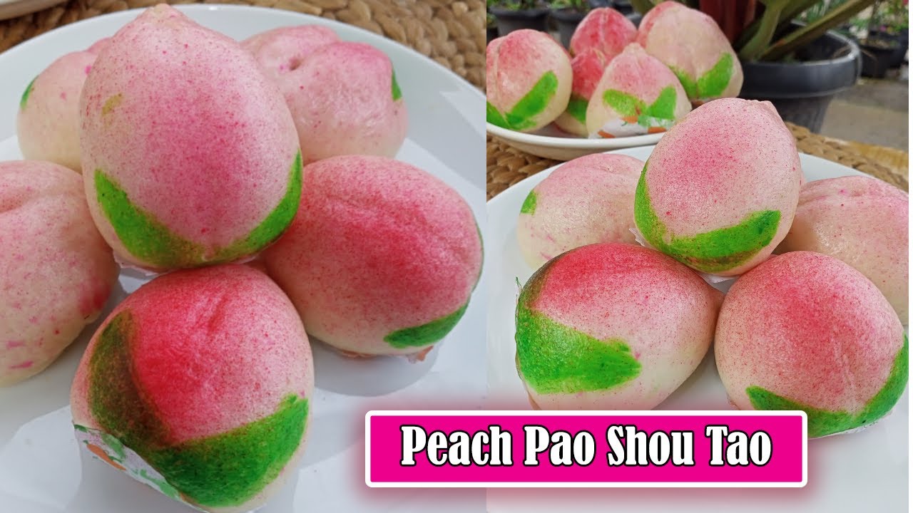 cara membuat Peach pao | Shou tao | longevity pao terbaru - YouTube