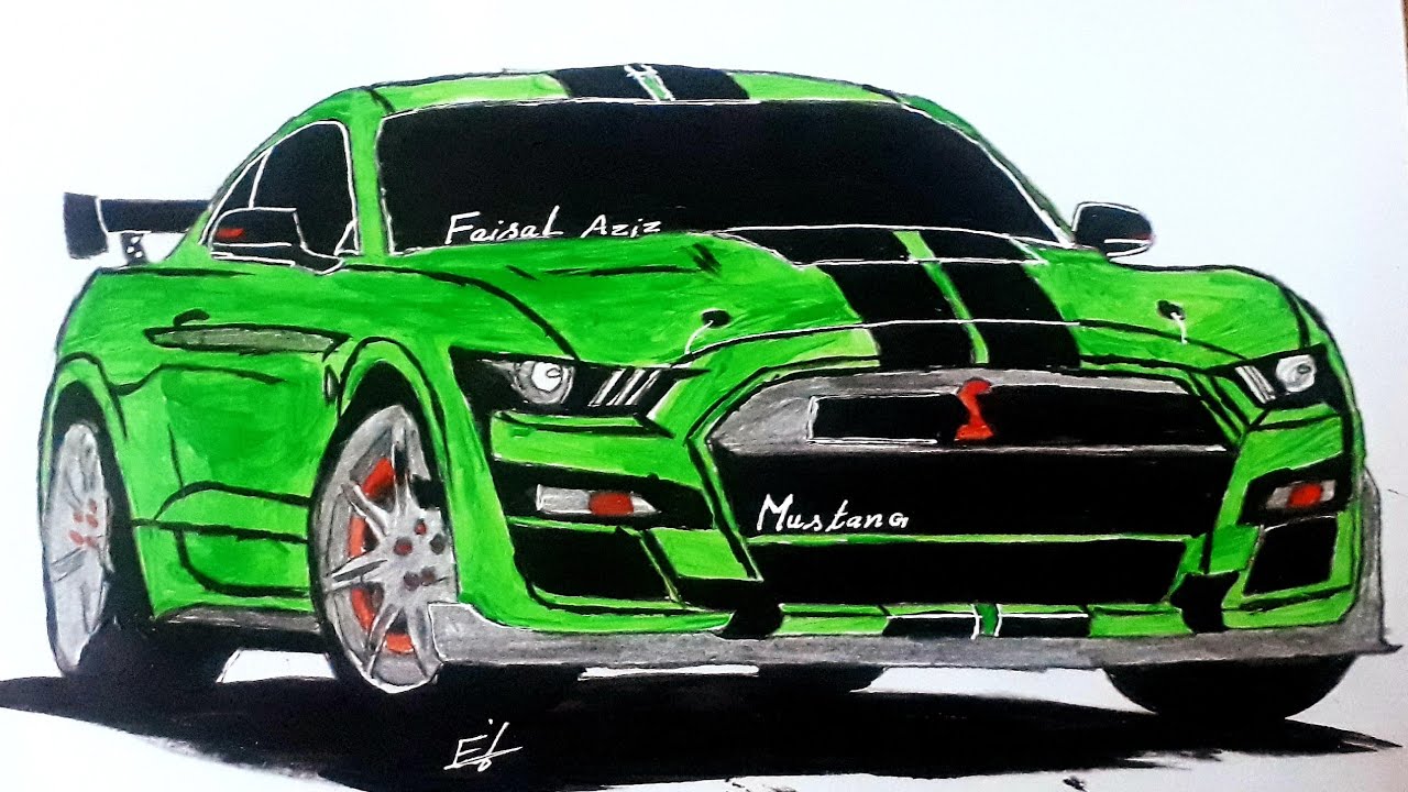2020 ford mustang Gt painting and drawing - YouTube