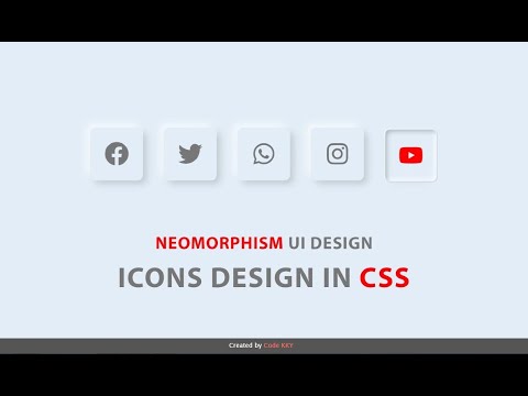 Social Media Icons Using HTML & CSS | Neumorphic UI | Code KKY - YouTube