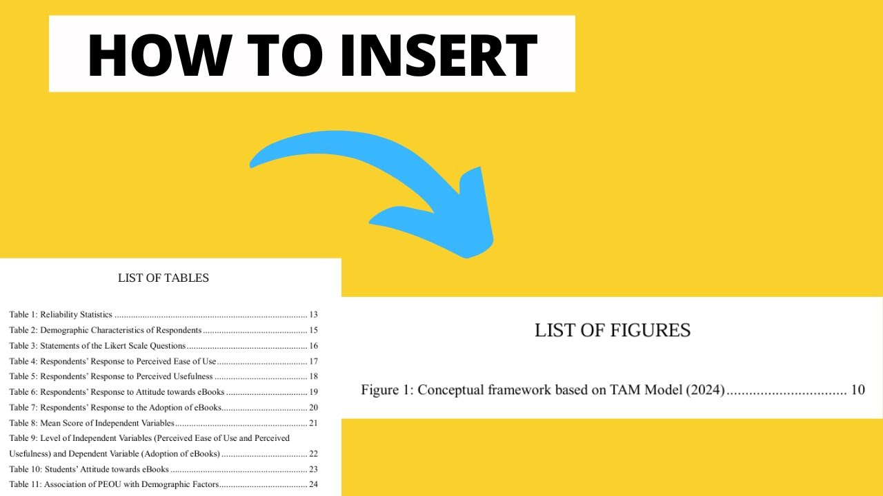 How to Insert List of Tables and List of Figures - YouTube