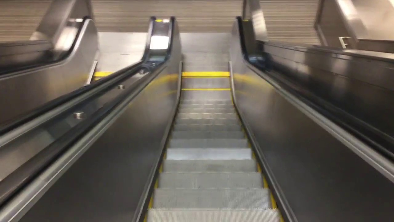 Montgomery/KONE Down Escalator & Moving Walkway near Parking Garage at ...