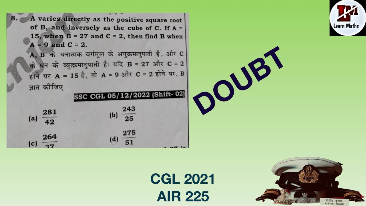 A Varies Directly As The Positive Square Root Of B And Inversely As The A Varies Directly As The Positive Square Root Of B And Inversely As The