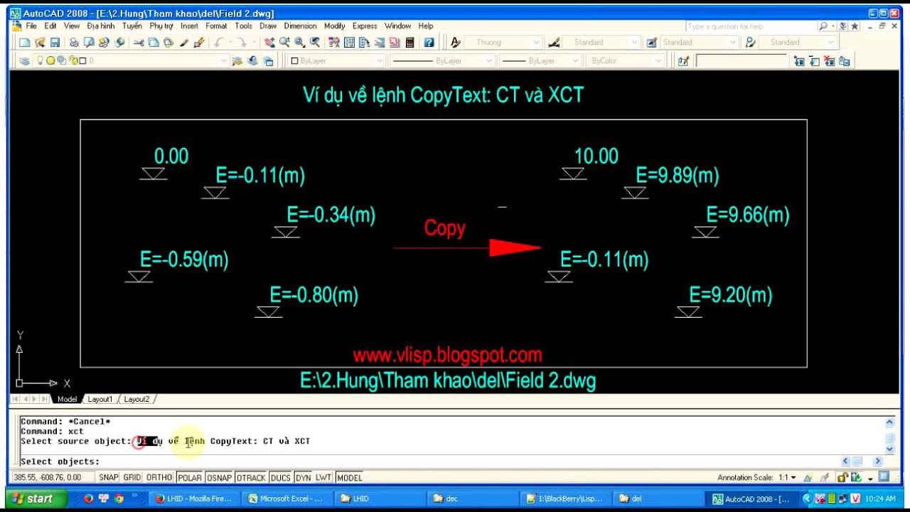 Copy Text trong AutoCAD - YouTube