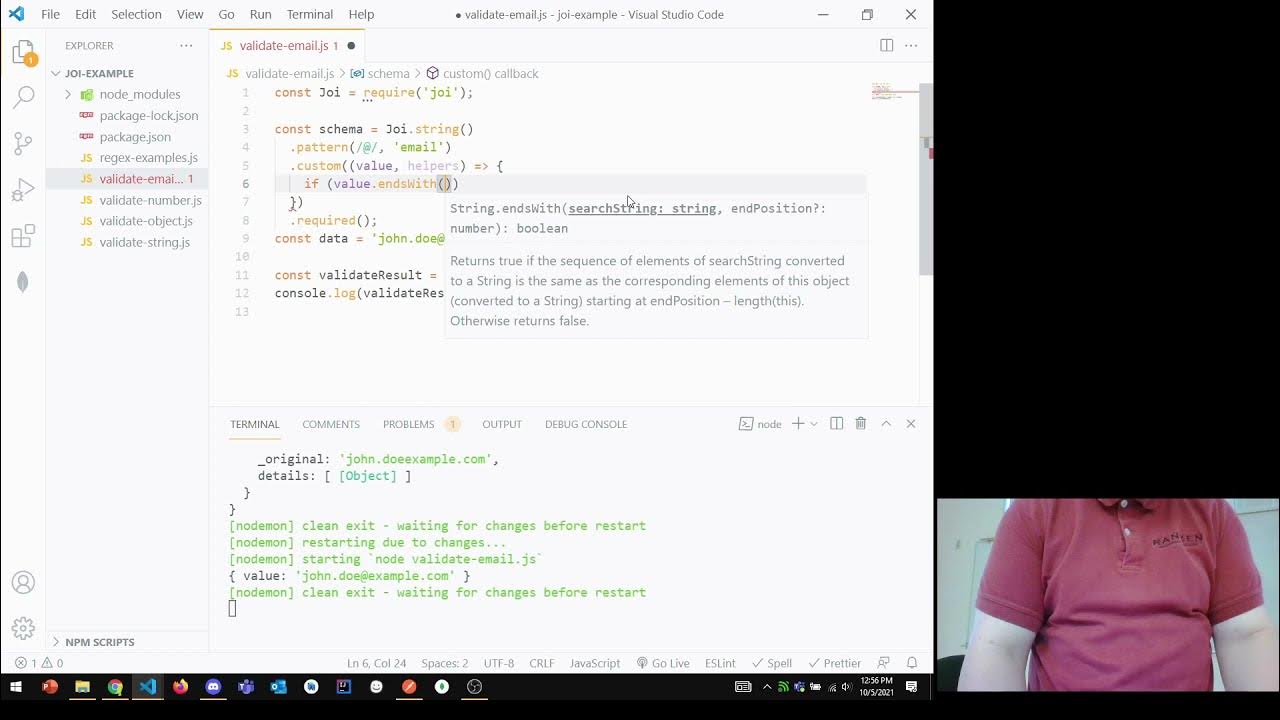 10-5 Custom Joi validators and middleware functions - YouTube
