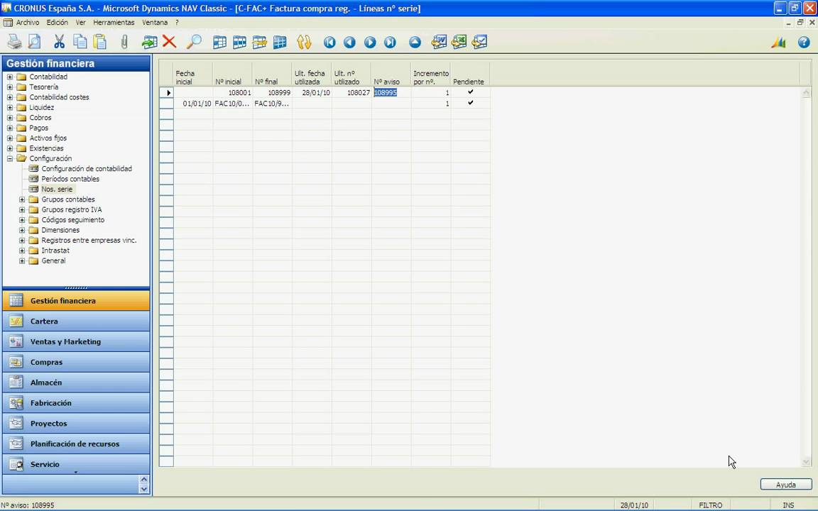 Como configurar los numeros de serie en Dynamics NAV (Navision) - YouTube