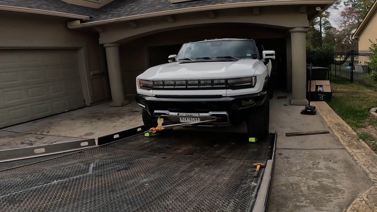 Towing a Hummer EV Out Of a Garage! - YouTube